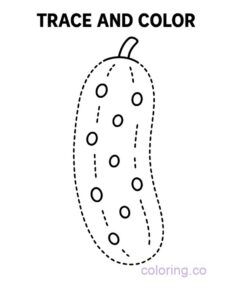 Fun Pickle Trace and Color Page for Kids | Coloring.co