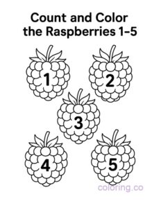 Fun Raspberry Count and Color Page for Kids | Coloring.co