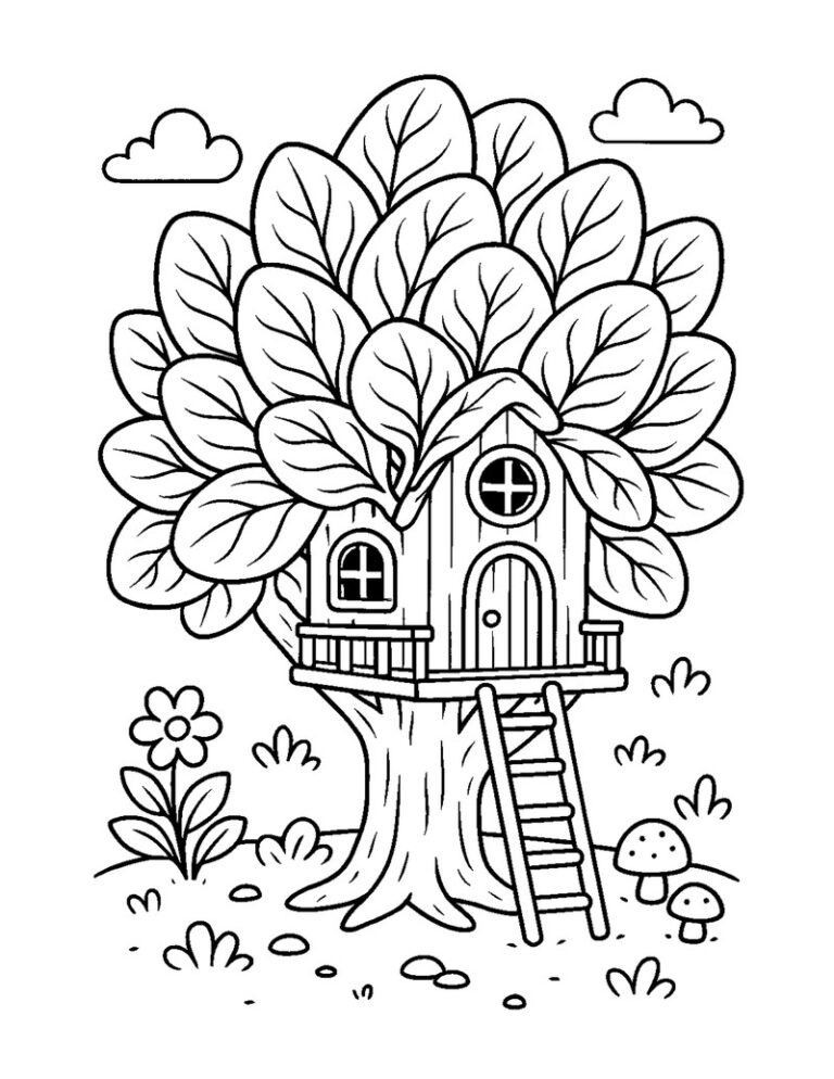 Spinach Treehouse Coloring Page | Coloring.co