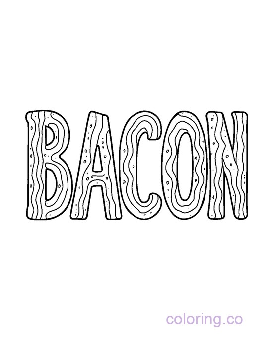 Fun Bacon-Themed Spelling Coloring Page for Kids | Coloring.co