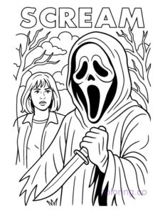 Scream Movie Inspired Advanced Coloring Page | Coloring.co