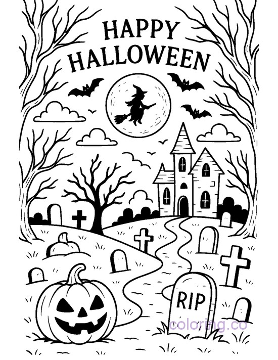 60 Free Haunted House Coloring Pages (Printable PDFs) | Coloring.co
