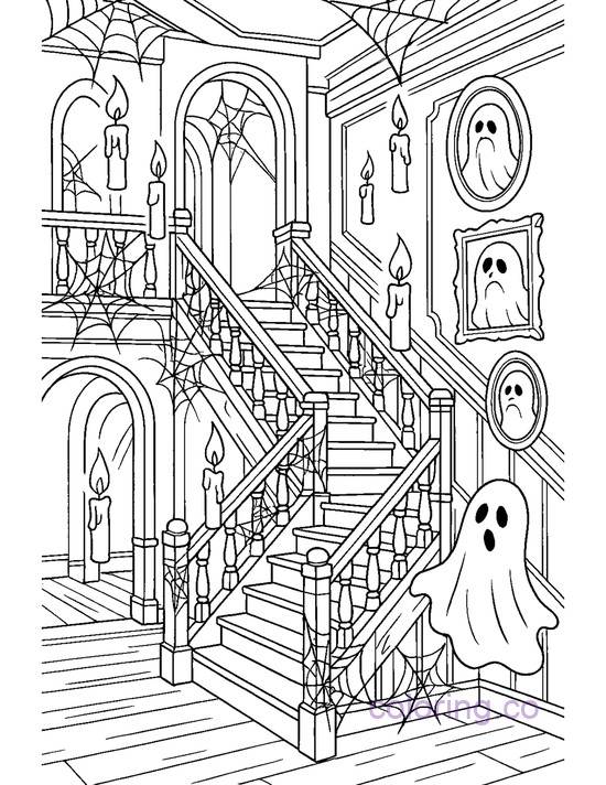 60 Free Haunted House Coloring Pages (Printable PDFs) | Coloring.co