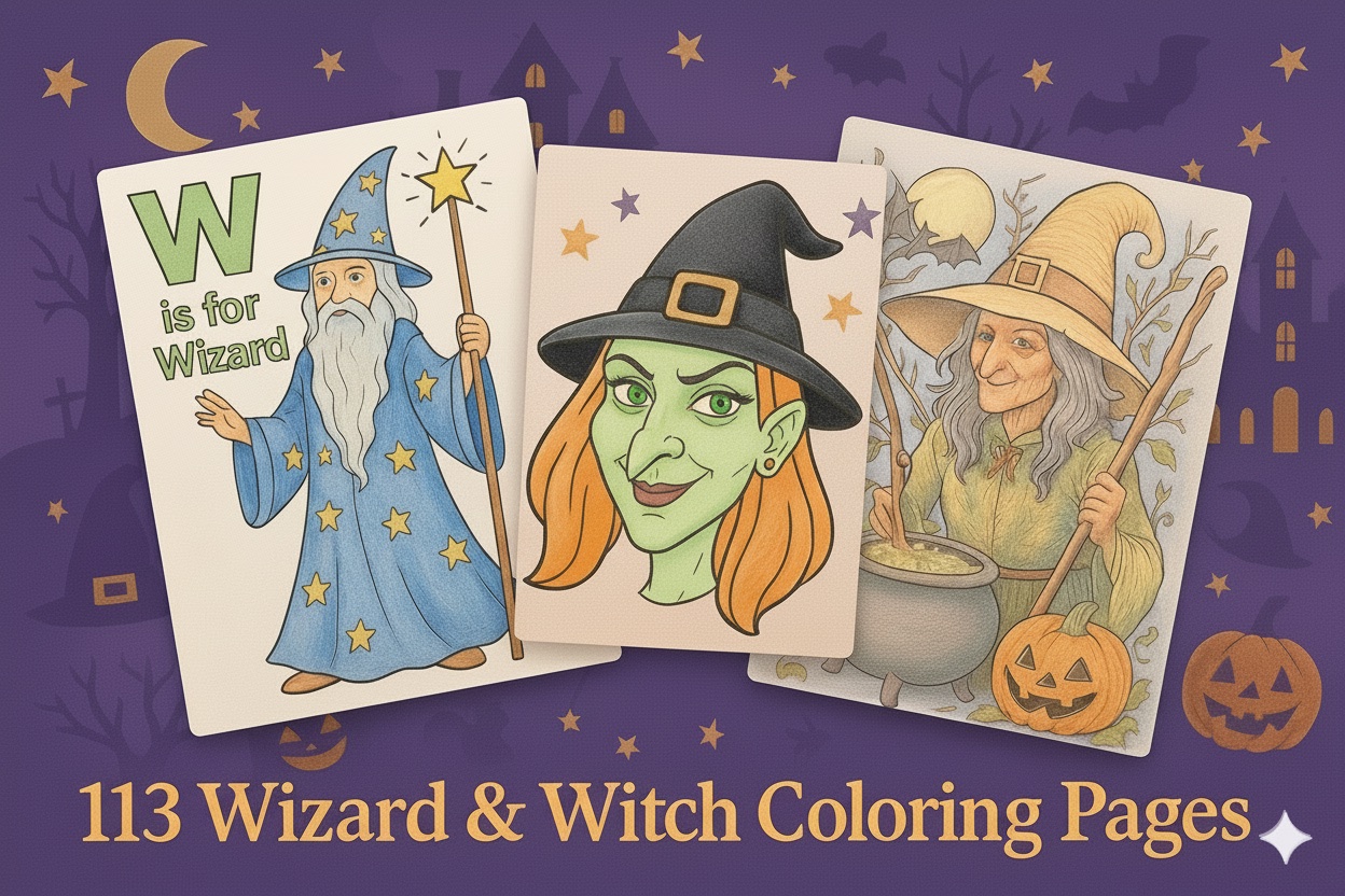 113 Free Witch Coloring Pages (With Bonus Wizards) | Coloring.co