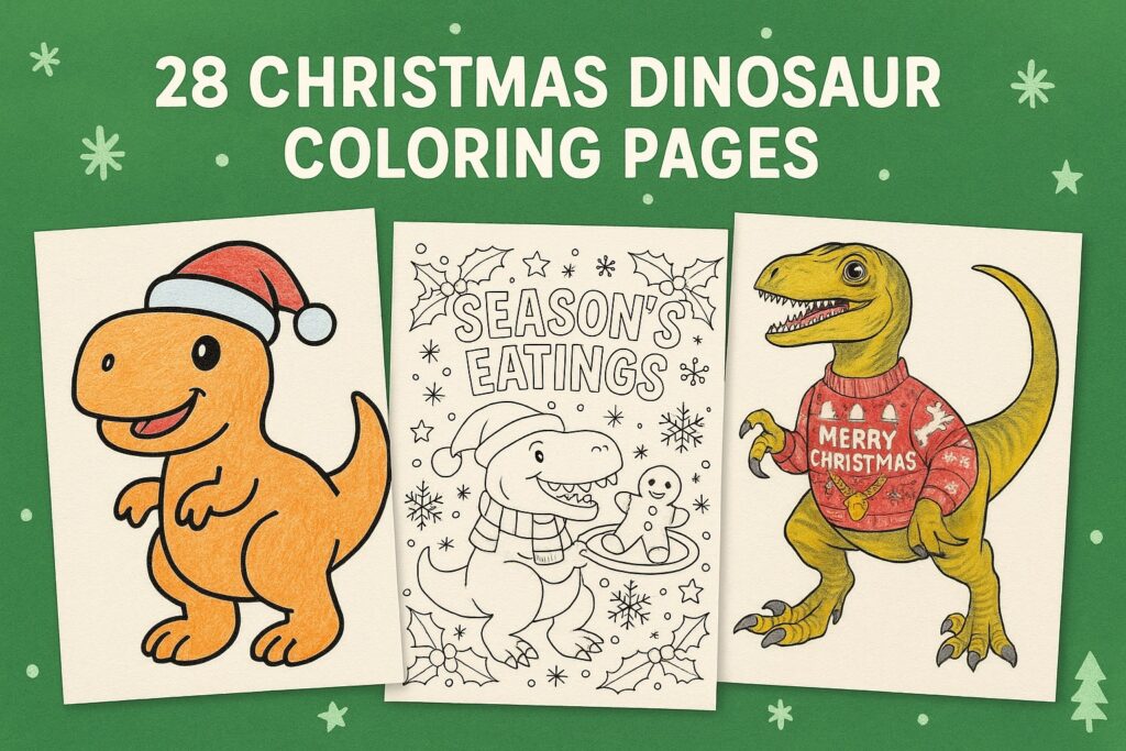28 Free Christmas Dinosaur Coloring Pages (Printable PDFs) | Coloring.co