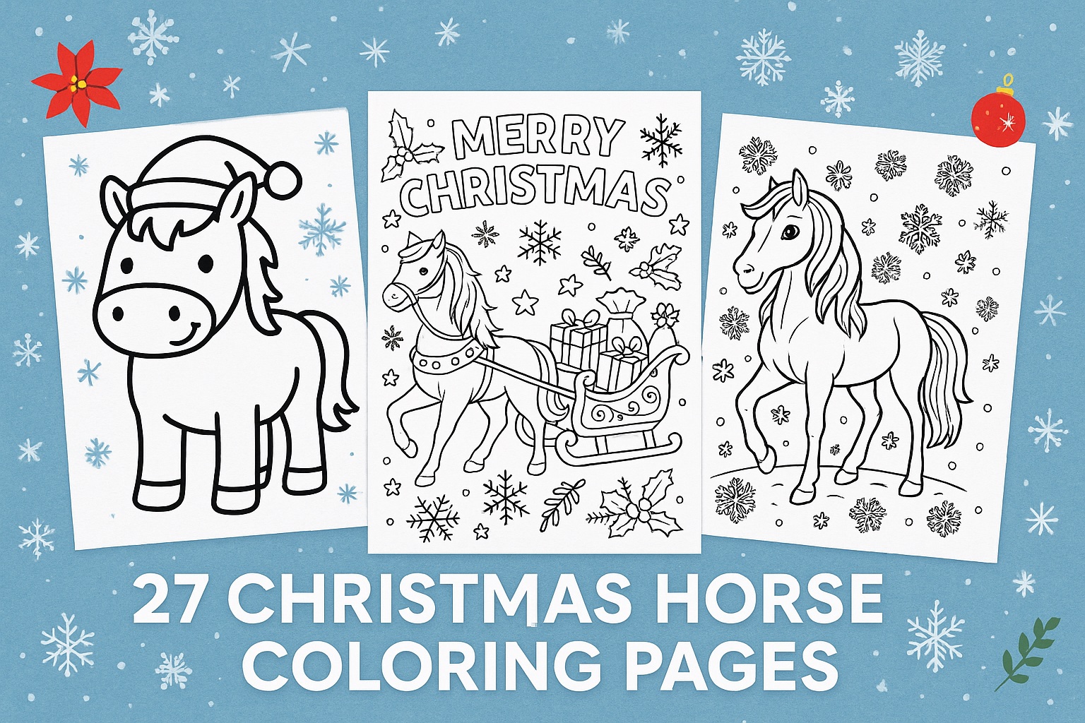 27 Free Christmas Horse Coloring Pages (Printable PDFs) | Coloring.co