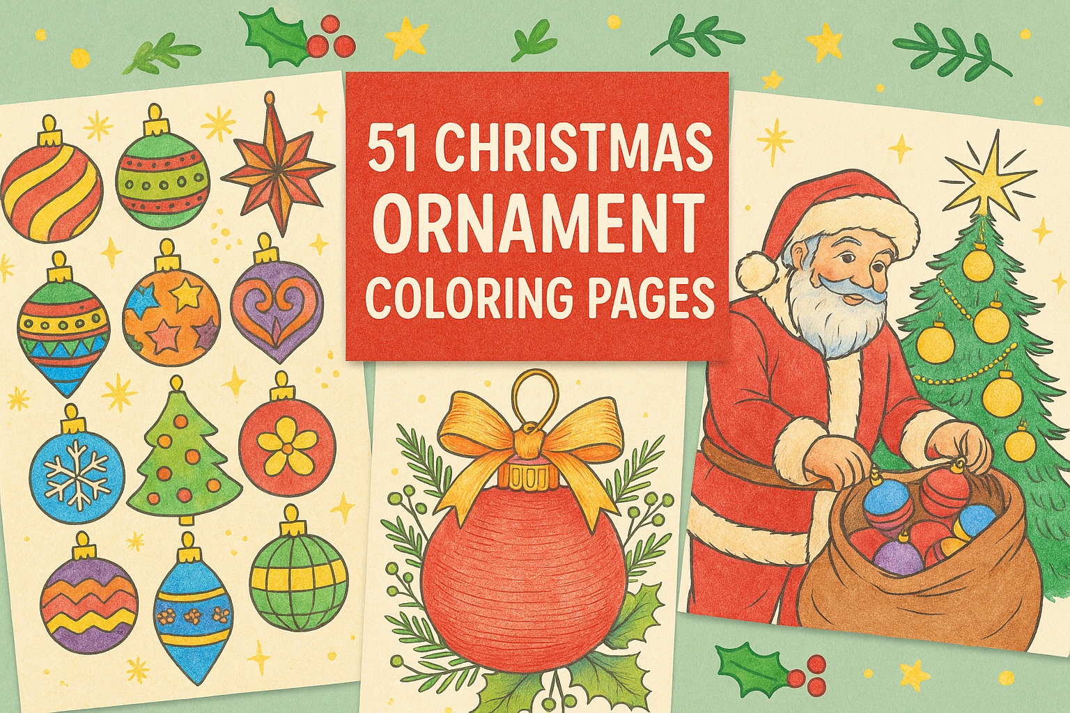 51 Christmas Ornament Coloring Pages (Printable PDFs) | Coloring.co