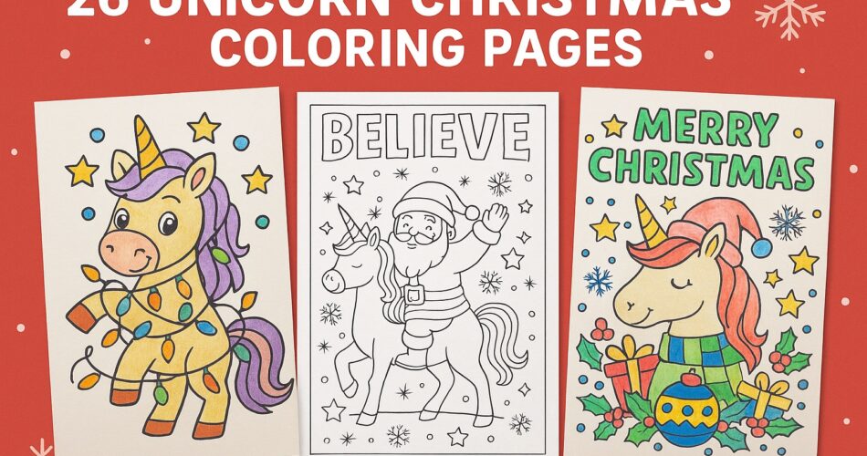 26 Free Christmas Unicorn Coloring Pages (Printable PDFs) | Coloring.co