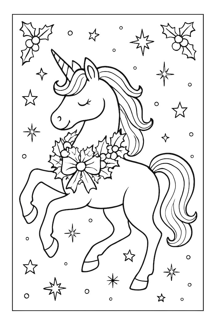 26 Free Christmas Unicorn Coloring Pages (Printable PDFs) | Coloring.co