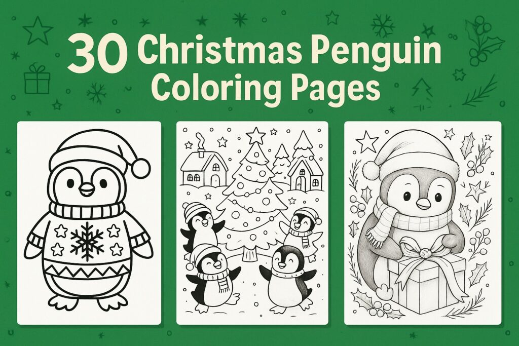 30 Christmas Penguin Coloring Pages (Printable PDFs) | Coloring.co