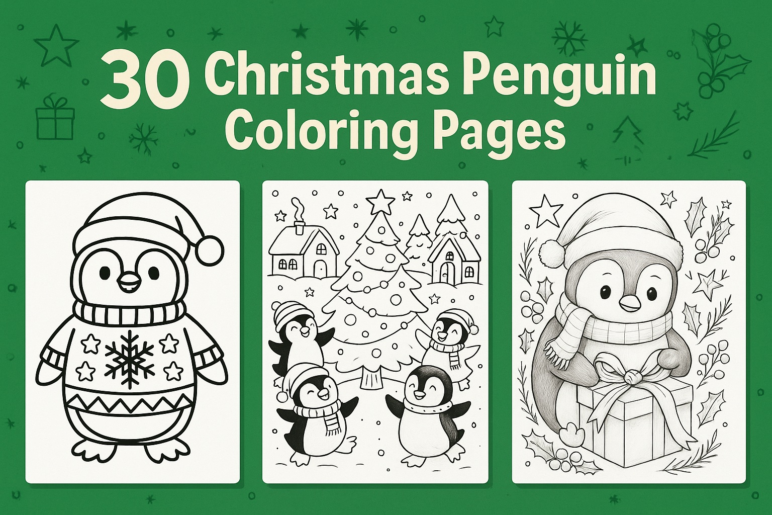 30 Christmas Penguin Coloring Pages (Printable PDFs) | Coloring.co